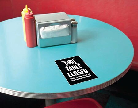 5" x 7" Blue "Table Closed" Signs For Social Distancing, Repositionable ...