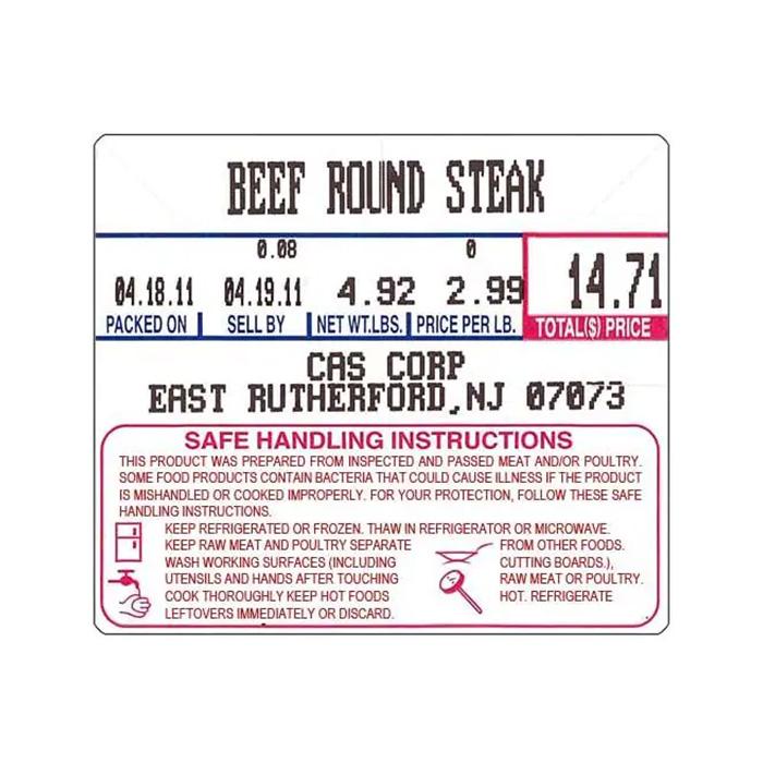 58 x 50mm CAS LST-8030 Food Service Scale Labels | Non-UPC/Safe ...