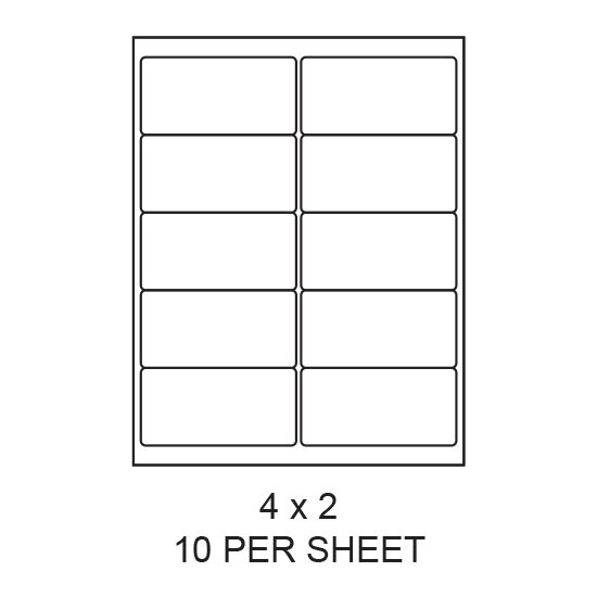 4" x 2" Clear Polyester Laser Label Sheets for Inkjet & Laser Printers ...