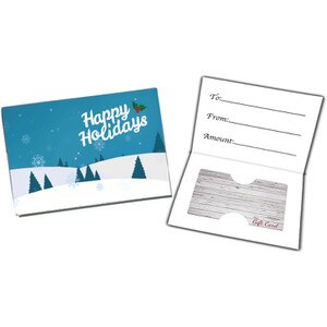 White Snowflake Giftcard Presenters | Happy Holidays Snowflake Presenters