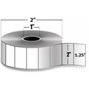 Zebra PolyPro 4000D, 2" x 1.25", Direct Thermal Label, 36 Rolls/Carton ...