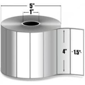 Zebra Z-Select 4000T, 4" x 1.5" Thermal Transfer Labels, 12 Rolls/Case